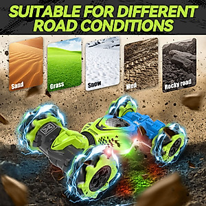 Dysaim Gesture RC Car, Gesture Sensing RC Stunt Car Toys for Kids 6-12 yr, 2.4GHz 4WD Hand Remote Control Cars with Lights Music, Off-Road 360° Rotation RC Drift Car Birthday Halloween Xmas Gifts