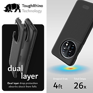 TUDIA DualShield Grip Designed for OnePlus 11 Case 5G (2023), [MergeGrip] Dual Layer Shockproof Slim Military Grade Non-Slip Tough Heavy Duty Protective Phone Case Cover - Matte Black
