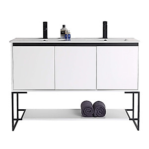 Fine Fixtures 24 Inch Bathroom Vanity with Sink - Modern Knob Free Design, Elegant Space-Saving Solution for Your Bathroom - Durable, Bathroom Vanities for a Contemporary Look - Urbania Collection