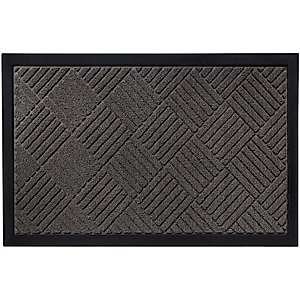 Gorilla Grip All-Season WeatherMax Doormat, Durable Natural Rubber, Stain and Fade Resistant, Low Profile, Indoor Outdoor Door Mats, Easy Clean Patio Entrance Mat, 17x29, Gray Diamond