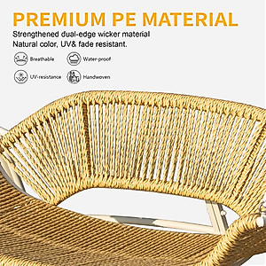 Domi Outdoor Patio Porch Swing, 2-Seat Hanging Swing Chair with Thickened Cushions and Pillow, Rattan Porch Swing Chair Outdoor Hammock Chair for Porch, Backyard, Garden