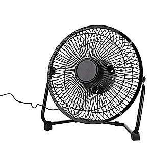 Iron USB Solar Panel Fan, 8 inch 5.2W 6V Cooling Fan + Solar Panel for Outdoor Traveling