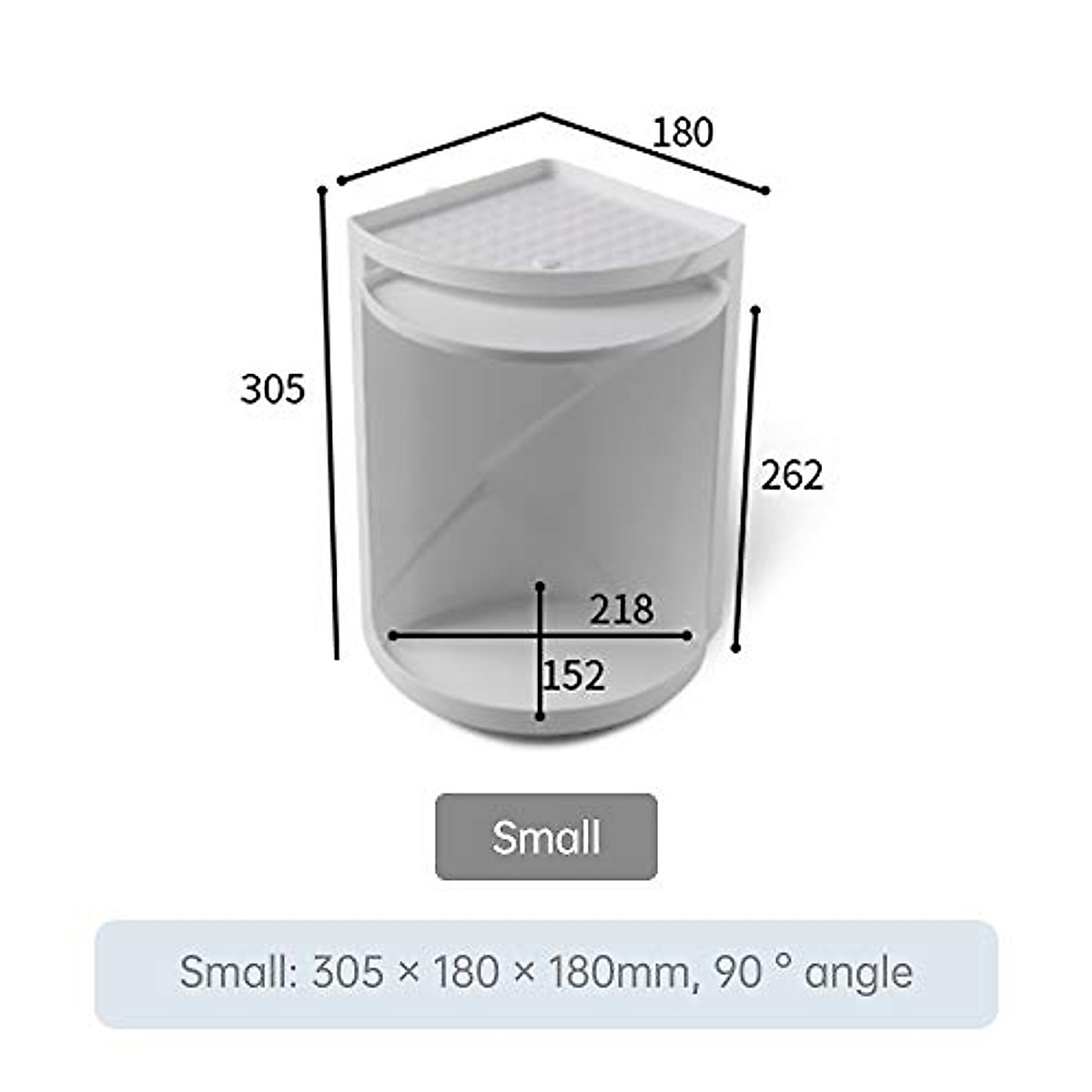 bretoes Multifunction Bathroom Kitchen Corner Locker Cosmetic Storage Rack Cabinet Storage Shelf Rotating Triangle Shelf (Single Layer)