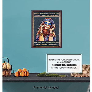 Motivational Wall Decor for Women - Positive Quotes Boho-chic Wall Art - Hippie Poster - Encouragement Gifts for Women BFF Teen Girls - Women's empowerment Wall Art - Inspirational Art - UNFRAMED 8X10