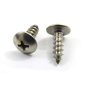 Bolt Dropper No. 6 x 1/2" Stainless Truss Head Phillips Wood Screw, (100 pc), 18-8 (304) Stainless Steel Sheet Metal Screws, Type A Point, Plain Finish by Bolt Dropper