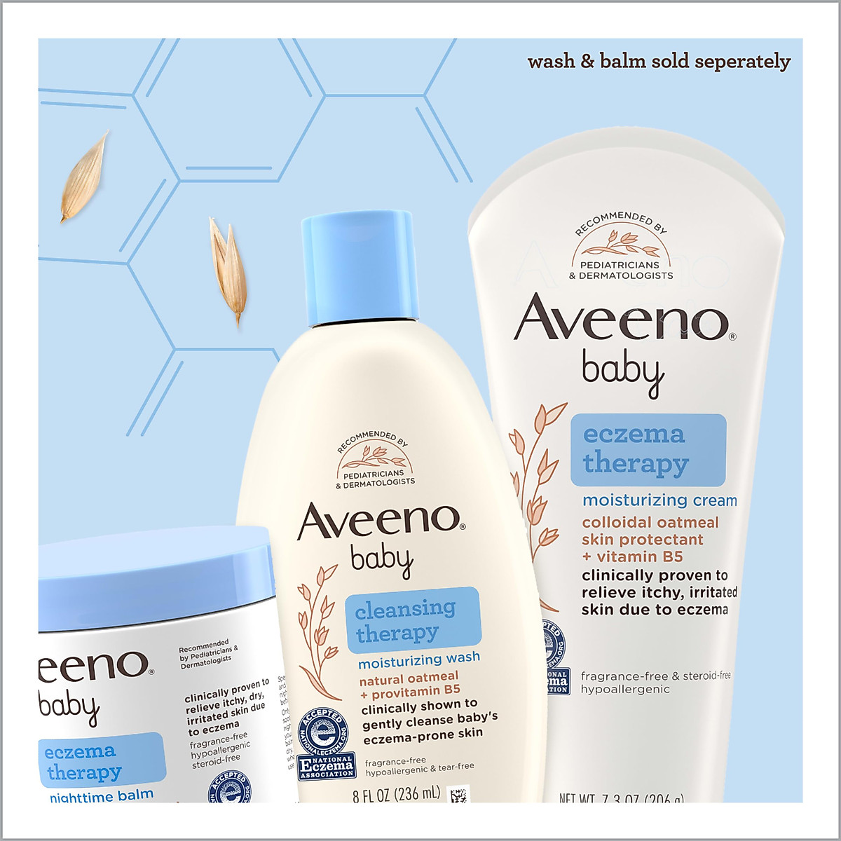 Aveeno Baby Mommy & Me Daily Bathtime Gift Set including Baby Wash & Shampoo, Calming Baby Bath & Wash, Baby Moisturizing Lotion & Stress Relief Body Wash for Mom, 4 items