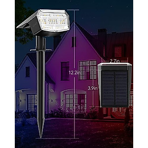 FabStyl Solar Spot Lights Outdoor, Solar Landscape Lights Color Changing LED Lights Waterproof IP65 Solar Spotlights Outdoor Wall Lights for Yard Pool Garden Tree,Halloween, Christmas, 2 Pack
