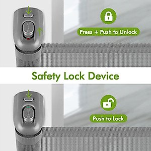 95 Inch Long Baby Gate Retractable Dog Gate for Large Openings Retractable Baby Gates New Upgrade Stair Gates for Kids or Pets Indoor Outdoor Retractable Gate Mesh Dog Gate for Stairs, Doorways, Gray