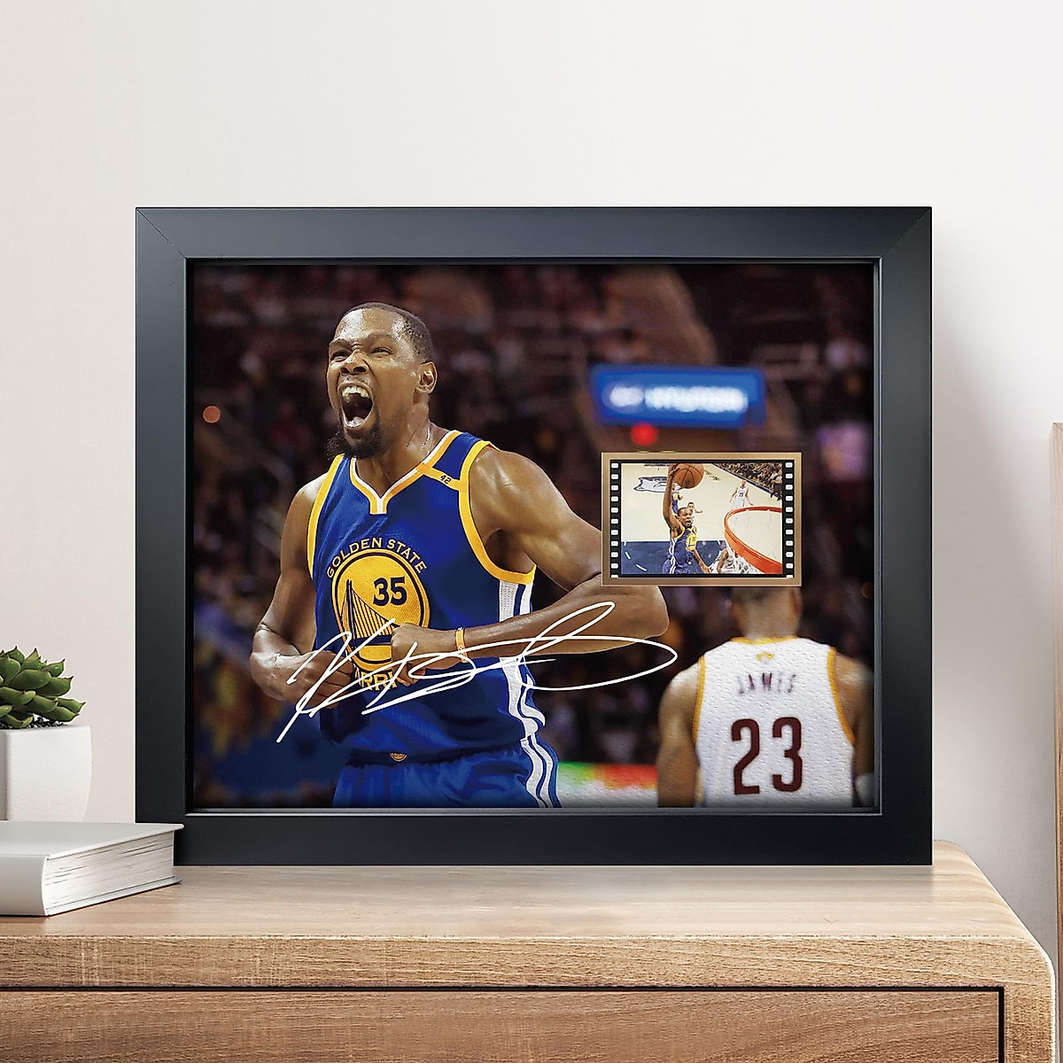 sufenvera Signed Kevin Durant Memorabilia Film Photo Collage Framed Poster,Basketball Decorations Gifts for NBA All-Star Fans 10x8 Inches