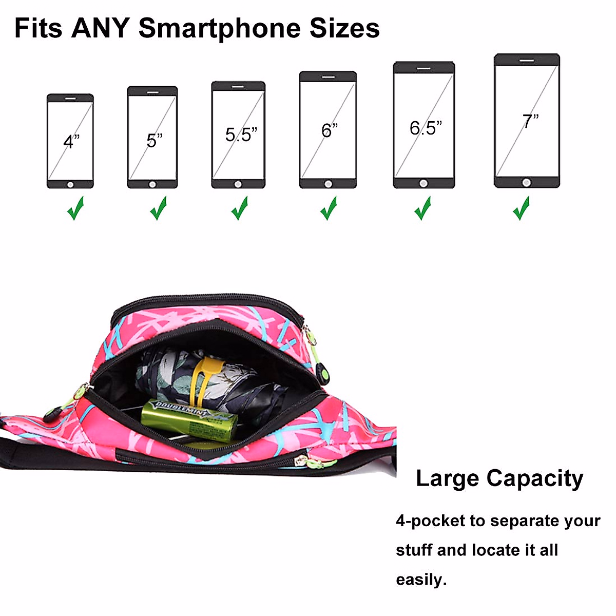 Ausion Fanny Pack Waist Bag for Men&Women Adjustable Belt Hip Bum Bag Fashion Water Resistant Waist Bag for Traveling Casual Running Hiking Cycling