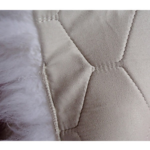 UKELER Luxurious Sheepskin Seat Pad Long Wool Sofa Cushion Wheel Chair Pad Car Seat Covers,White,18''×18''