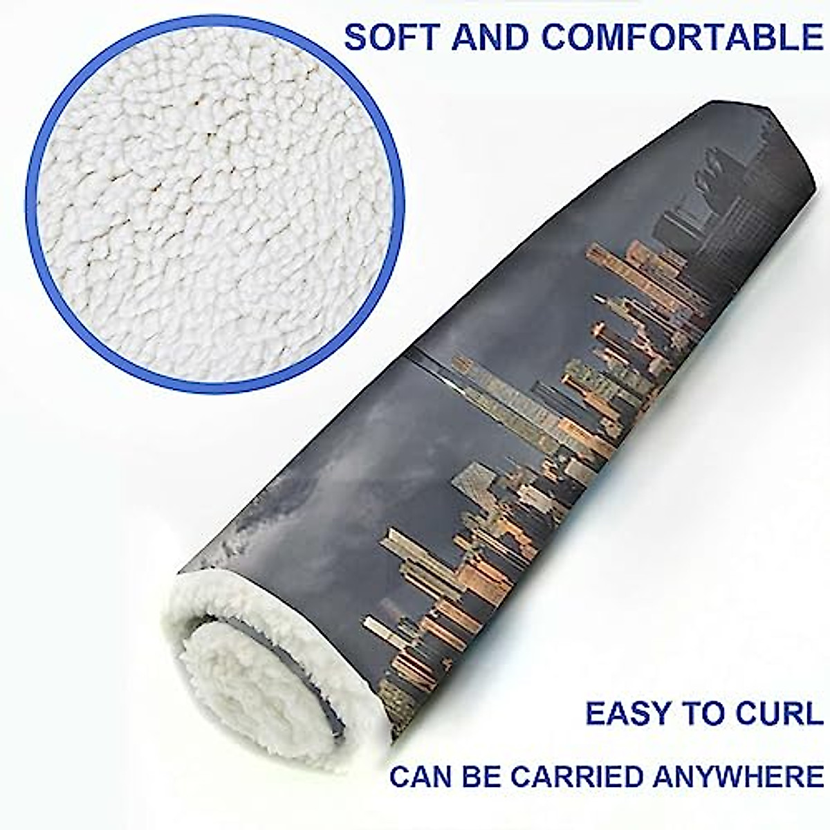 Brown Blue Cat and Dog Self Heating Pad Aerial View of City Skyline at Dusk Washable Kennel Mat for Large Medium Small Dogs and Cats Denver Panoramic 18" x 22"