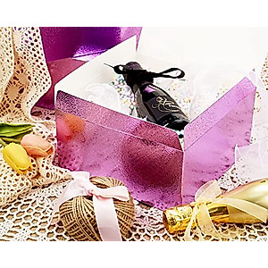 WholeMy Glossy Purple Gift Boxes 10 Pack 8x8x4 Inches, Holographic Gift Boxes with Lids, Gift Boxes for Presents, Bridesmaid Proposal Box - for Wedding, Birthday, Party, Crafting, Anniversary, Christmas