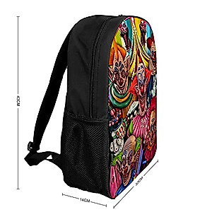 Killer Klowns from Outer Space Anime Backpack 17 Inch Cute Funny Bookbag Casual Laptop Daypack for Travel Picnic Camping