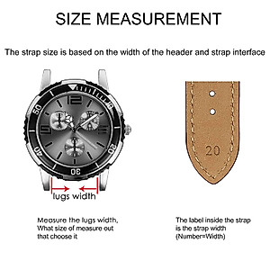 BISONSTRAP Watch Strap 20mm, Vintage Leather Replacement Watch Band, Light Brown with Thread