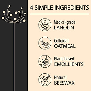 Dr. Brown's Lanolin + Nipple Balm,Postpartum and Breastfeeding Essential – Soothe and Protect Dry,Chapped Nipples