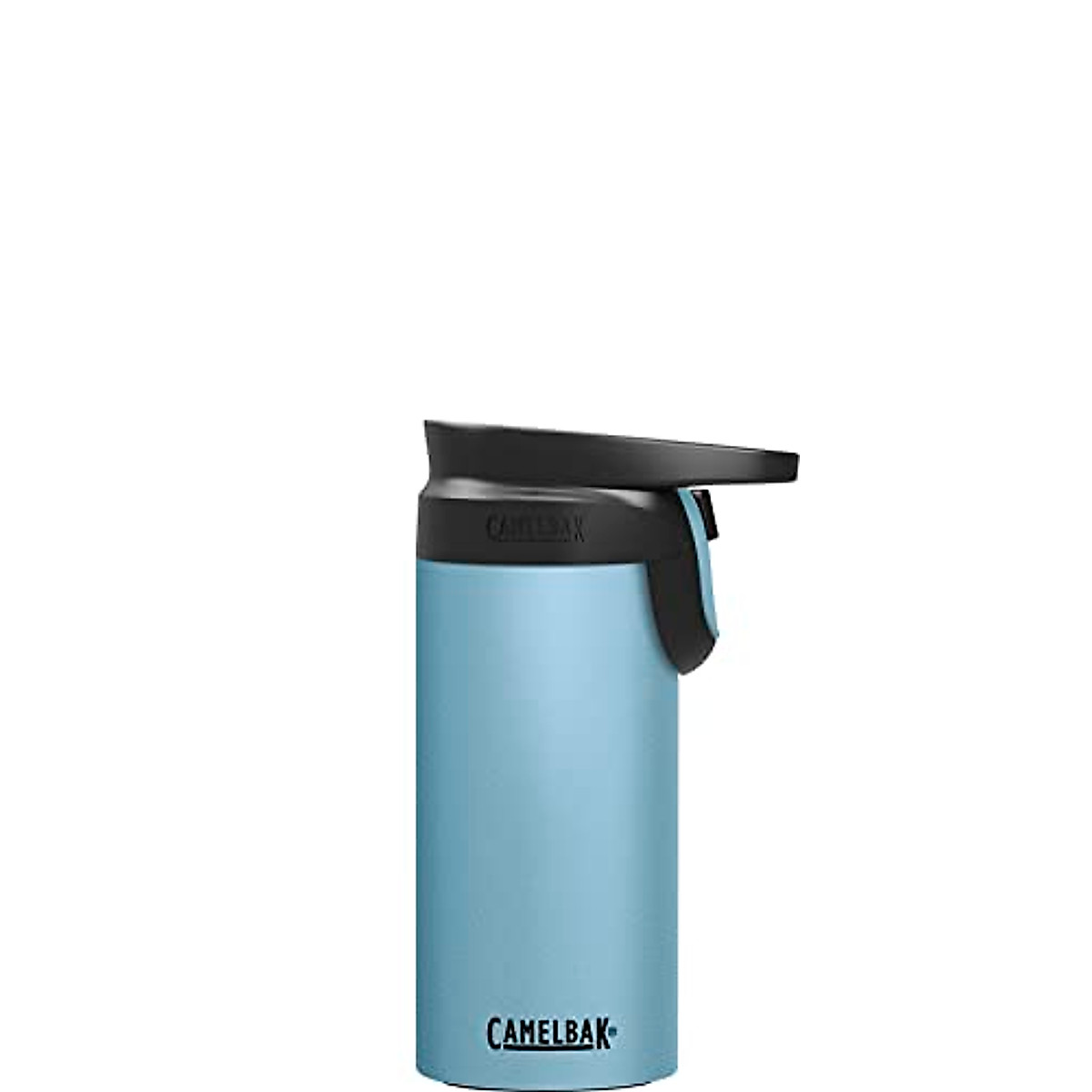 CamelBak Forge Flow Coffee & Travel Mug, Insulated Stainless Steel - Non-Slip Silicon Base - Easy One-Handed Operation - 12oz, Dusk Blue
