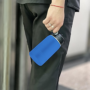 LaserGram Personalized Water Bottle, Gymnast Man, Stainless Steel Double Wall Vacuum Insulated with Flip Top Straw, Custom Engraved Gift (12oz / 335ml Dark Blue)