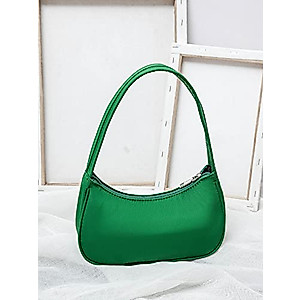GORGLITTER Women's Solid Shoulder Bags Minimalist Bag Mini Clutch Tote Handbags Green One Size