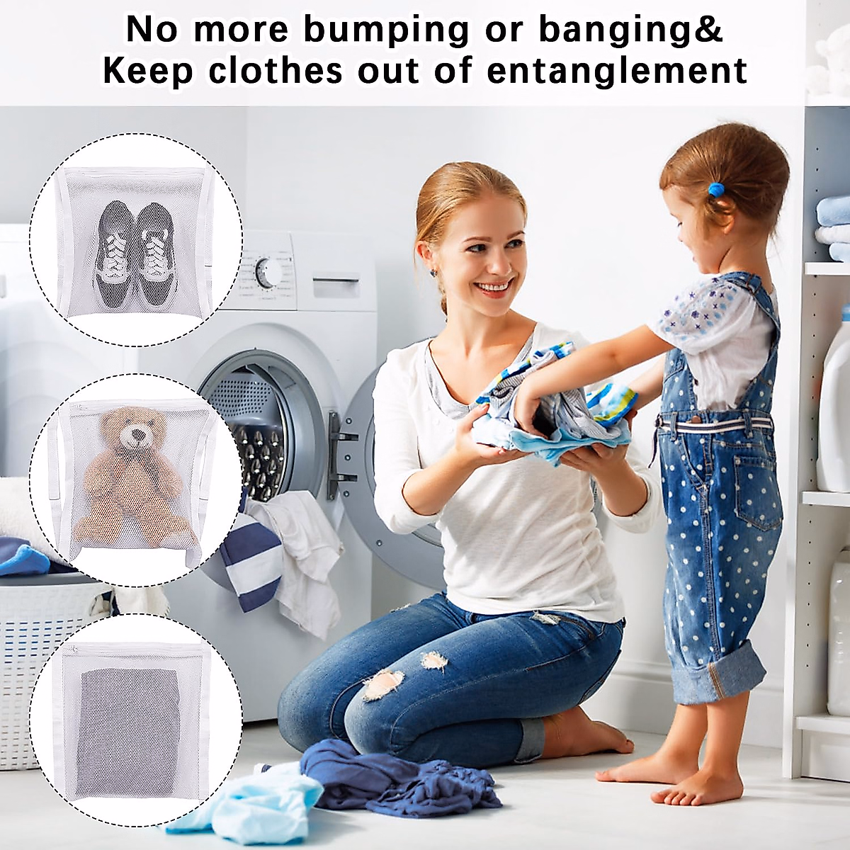 2 Pack Shoe Dryer Rack inside Dryer, 16.3x16.3 Inch, Shoe Dryer Bag, Sneaker Dryer Bag with Zipper and Strap for Most Dryers Door