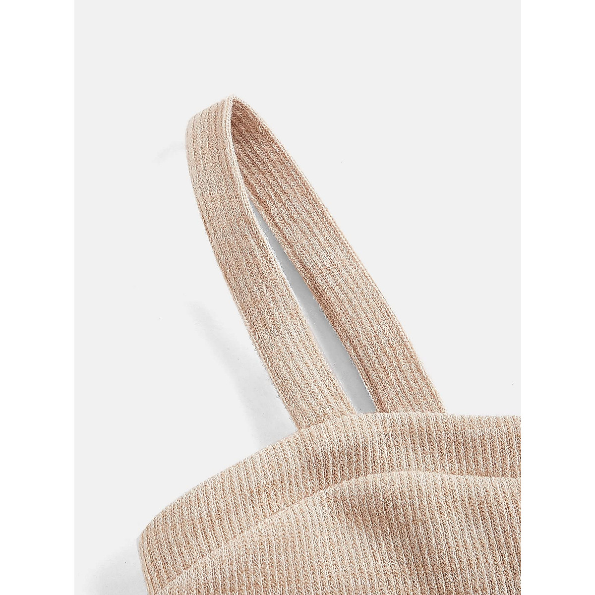 SOLY HUX Girl's Rib Knit Sleeveless Cami Crop Top and Wide Leg Pants 2 Pieces Solid Apricot 8-9Y