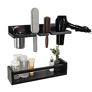 Hair Tool Organizer Wall Mount, Hair Dryer Holder, Blow Curling Iron Holder, Hair Organizer Storage Hairdryer Holder for Bathroom, Vanity Hot Styling Hair Straightener Brush Tool Accessory for Woman