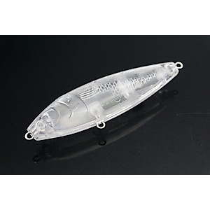 10PCS Unpainted Lure Blanks 10.55g 8.7cm with 7mm Free Fishing Eye Crankbait Simulation Blank Body Clear Hard Baits Trout Salmon Minnow Lure Popper Lures Topwater Freshwater 256