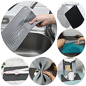 SUNMVEHOT Silicone Trivets Kitchen Gadgets Set, Silicone Trivets for Hot Dishes, Trivets for Hot Pots and Pans, Black Silicone Hot Pads for Kitchen, Multi-Purpose Hot Pads Heat Resistant 2 Pack