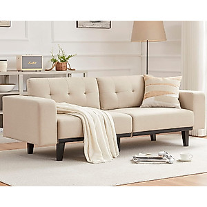 SOMEET 79''W Beige Sofas, Ivory