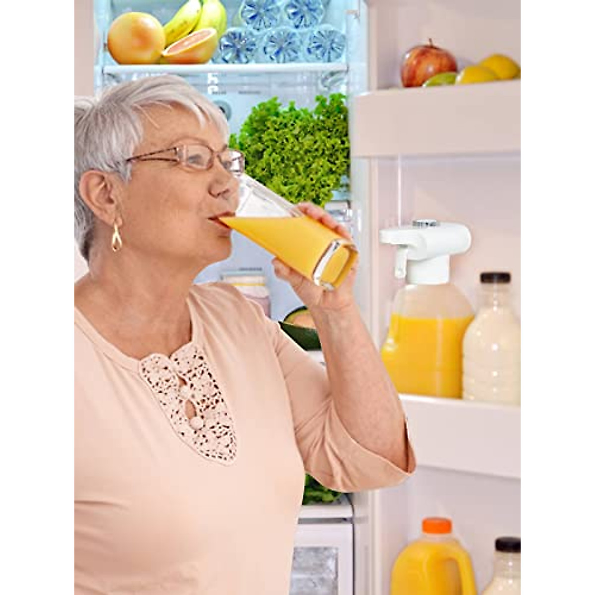 COROTC Milk Dispenser For Fridge Gallon, Electric Milk Dispenser For Kids/Elderly, Sealed Automatic Drink Dispenser For Fridge With Date Reminder, Rechargeable Beverage Dispenser Prevent Overflowing