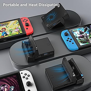 Switch Dock for Nintendo Switch/Nintendo Switch OLED Model, Portable Switch TV Docking Station with 4K/1080P HDMI Adapter and USB 3.0 Port, Switch Charging Stand (No Charging Cable)