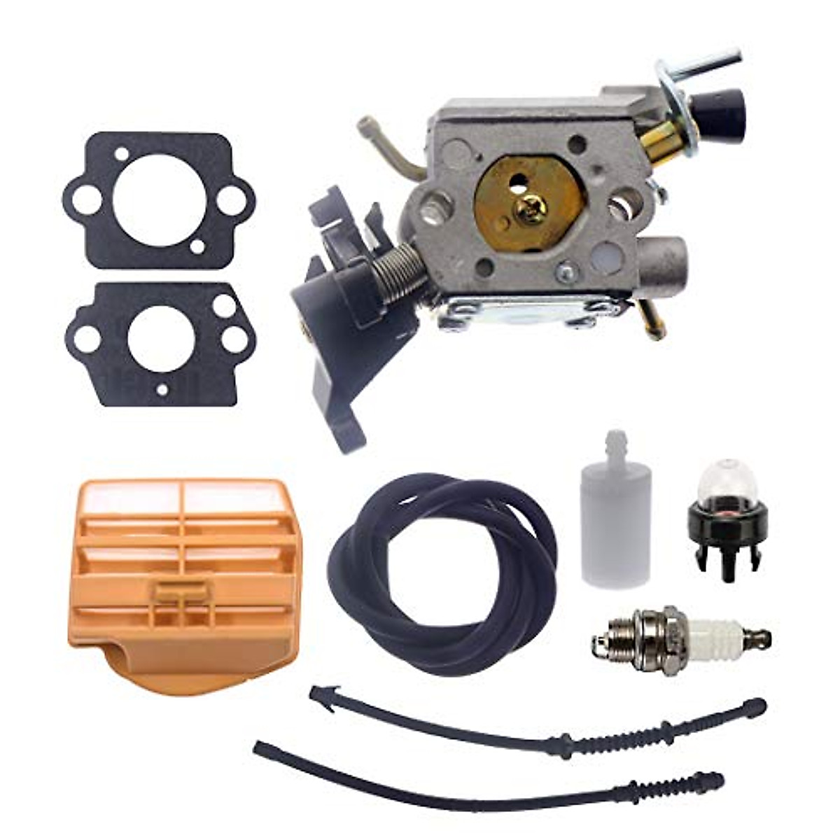 ANTO C1M-EL37B Carburetor for Husqvarna 445 445E 450 450E Chainsaw Engines with 523055201 Fuel Line Return Line Kit