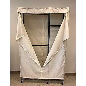 Portable Garment Rolling Rack Cover - Protect Your Clothes From Dust Keep Your Room Looking Organized 48"Wx18"Dx72"H (Cover Only)