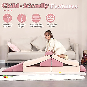 Annualring Kids Couch, 9 PCS Play Couch Sofa for Kids Imaginative Furniture Play Set for Creative Kids,Toddler to Teen Bedroom Furniture, Couch Sofa Foam Play Couch Indoor Outdoor