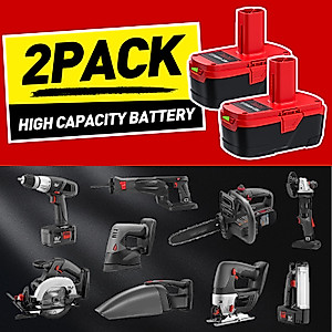 7000mAh C3 19.2 Volt Battery Replacement for Craftsman 19.2V Lithium-ion Battery for Craftsman DieHard XCP 3130211004 130279005 11375 11045 1323903 315.115410 315.11485 Cordless Battery 2Pack