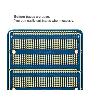 ElectroCookie Large PCB Prototype Board Kit Solderable Breadboards for Electronics Projects Compatible for DIY Arduino Soldering Projects, Gold-Plated (6 Multi-Pack, Blue)