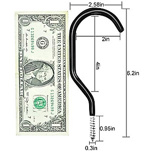 MCIGICM Heavy Duty Bike Hook: 4 Pack Small Size Perfect Hooks | Hangers for Garage Ceiling and Wall Bicycle Storage and Hanging Screw in Bike Storage Hanger