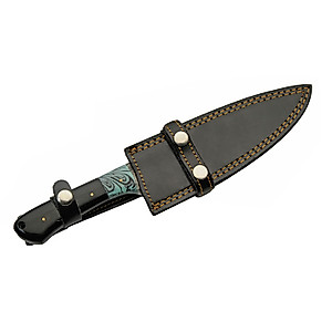 Damascus Steel Horn & Resin Handle 12.50" Hunting Knife