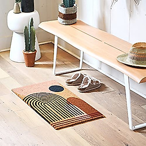 Main + Mesa Live Edge Wood Bench with Metal Frame, Natural/White