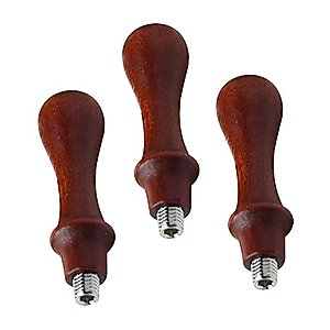 TEHAUX 3Pcs Wooden Handle Wedding Postage Stamps Scrapbooking Stamp Handle Wax Copper Handle Wedding Wax Seal Handle Wedding Sealing Stamp Handle Seal Wax European Style Candle Wax