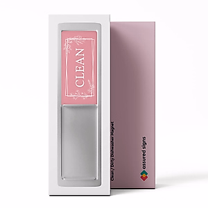 Stylish Dishwasher Magnet Clean Dirty Sign - 2 by 7 Inch - Ideal Clean Dirty Magnet for Dishwasher - Kitchen Organizer and Gadget - Nice Office, Home Farmhouse Decor - Dirty Clean Dishwasher Magnet