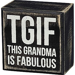 Primitives by Kathy Classic Box Sign, 3" Square, TGIF Grandma