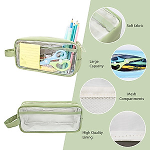 BARUHARI Large Capacity Pen Bag, Organizer, Multiple Compartments, Water Resistant, for Office, Travel, Arts and Crafts(RED)