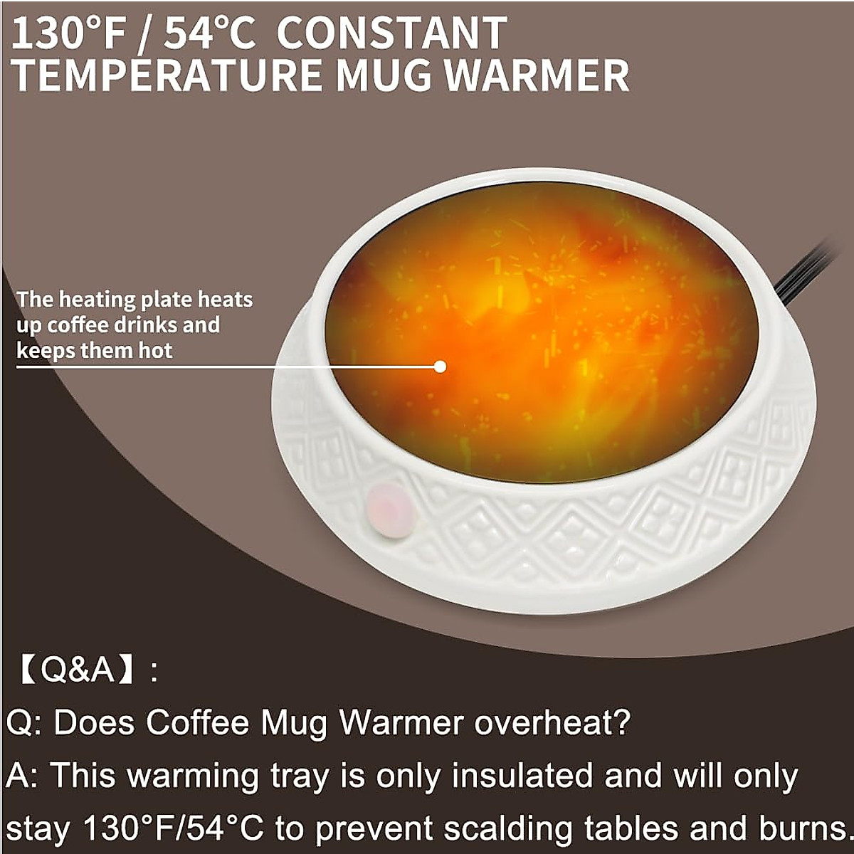 Candle Coffee Mug Cup Warmer Timer with Auto Off Function Suitable for Bedroom Study Room Living Room Kitchen to Heat Milk Tea Coffee Drinks and Melting Wax Safe Release of Scent