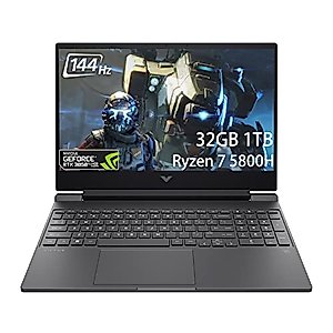 HP Victus 15t 15.6" FHD 144Hz (AMD 8-Core Ryzen 7 5800H (Beat i7-12650H), 32GB RAM, 1TB PCIe SSD, Geforce RTX 3050 Ti 4GB, IPS) Gaming Laptop, Backlit KB, Webcam, Wi-Fi 6, Windows 11 Home – 2023