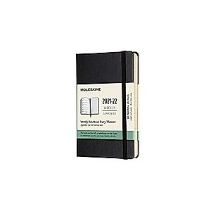 Moleskine Classic 18 Month 2021-2022 Weekly Planner, Hard Cover, Pocket (3.5" x 5.5"), Black