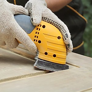 AUSTOR 100 Pieces Triangle Sanding Pads Triangular Sandpaper Sanding Sheets Fit for 3-1/8 Inch Oscillating Multi Tool Hook and Loop Assorted 40/60/80/120/180/240/320/400/600/800/1000 Grits, No Holes