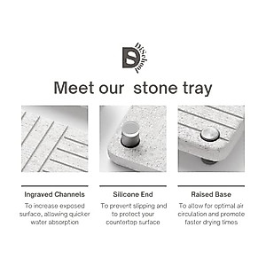 DISCHOOL Instant dry sink organizer, lifestyle bathroom countertop sink tray for soap bottles. Fast drying stone bathroom sink tray/bathroom sink caddy