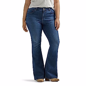 Lee Women's Size Legendary Mid Rise Flare Jean, Inner Strength, 18 Plus Petite