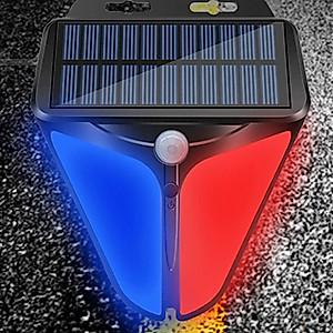 Aolyty Solar Strobe Warning Lights 90DB Alarm Outdoor,4 Working Modes Solar Power Motion Sensor Alarm Light,IP65 Waterproof Security Siren Light for Pasture,Home,Farm,Barn,Villa,Yard